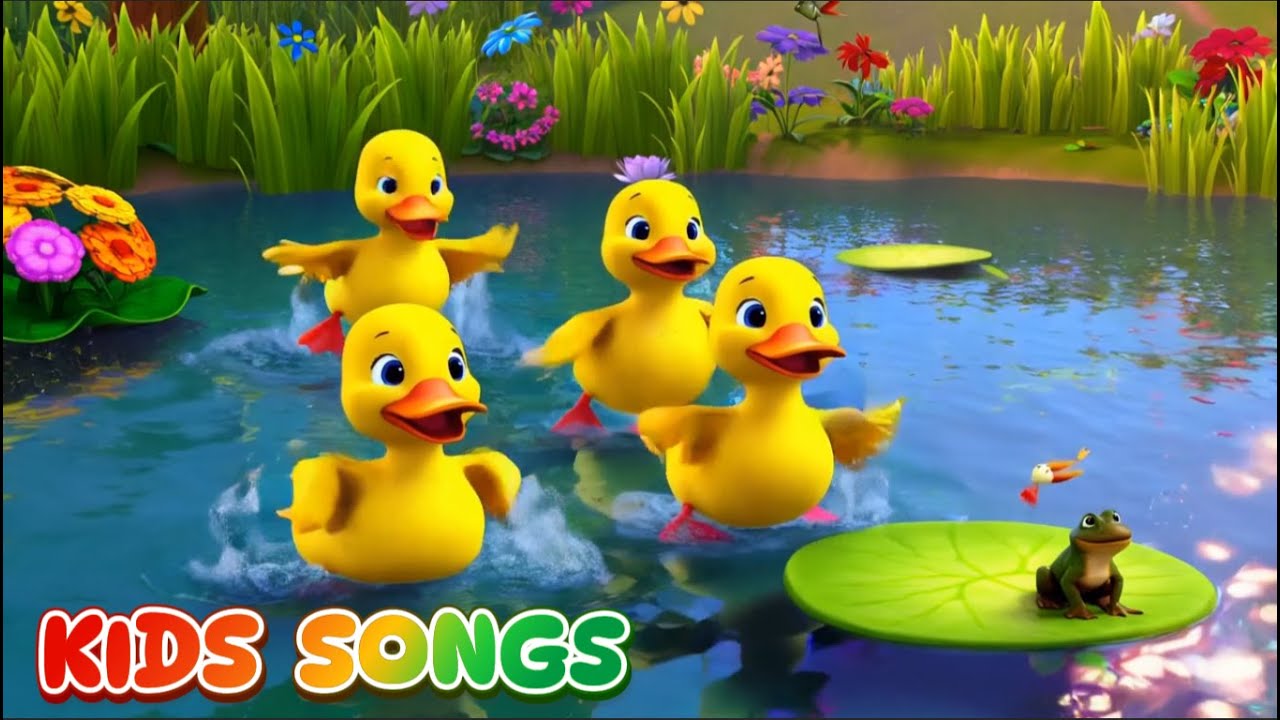Little Ducks Song | Funny and Cute Animals | Nursery Rhymes & Kids Song ...