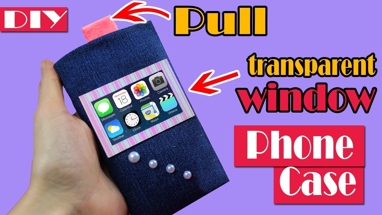 FAST DIY PHONE CASE PULL OUT SLIDE PHONE CASE TUTORIAL FROM JEANS NO ...
