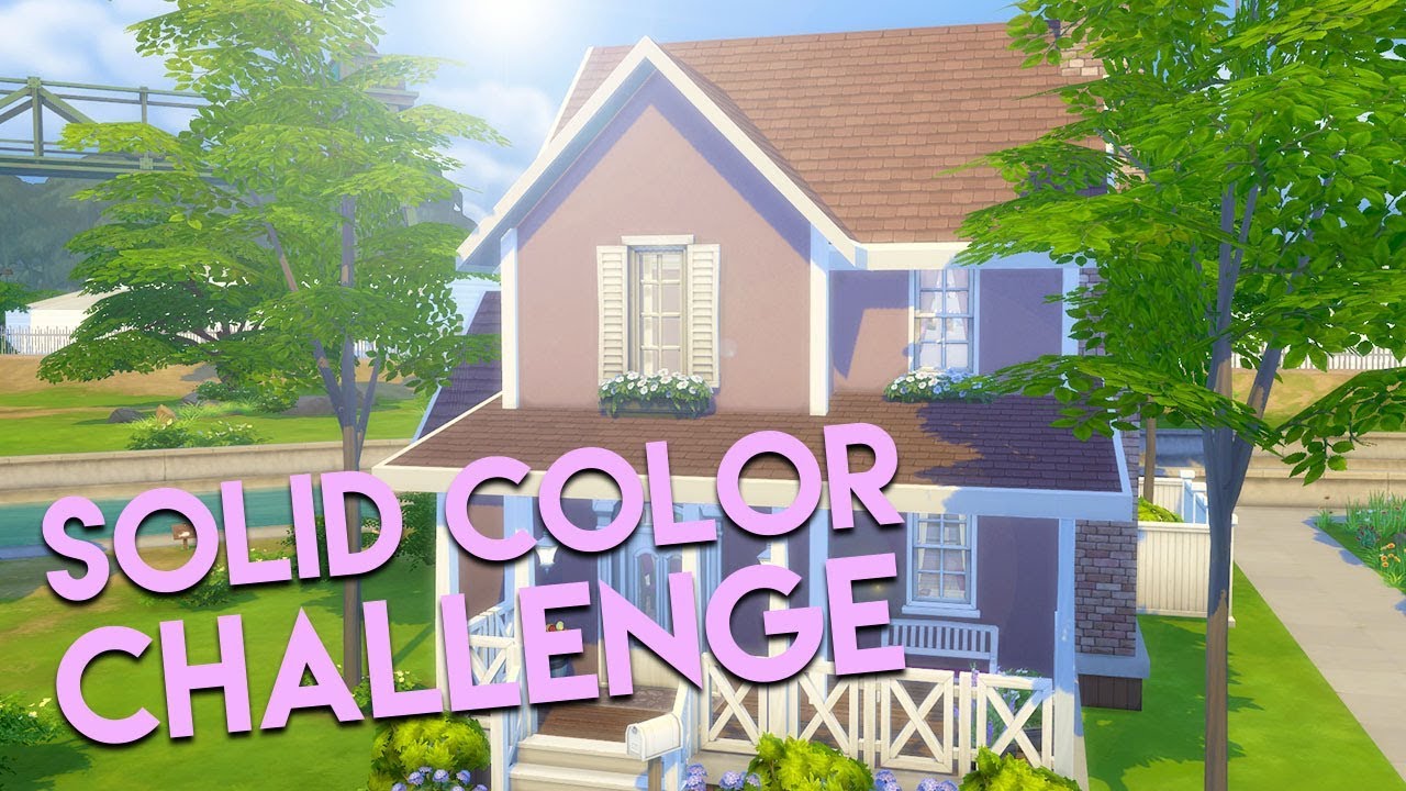 PURPLE SOLID COLOR CHALLENGE // The Sims 4: Speed Build - YouTube