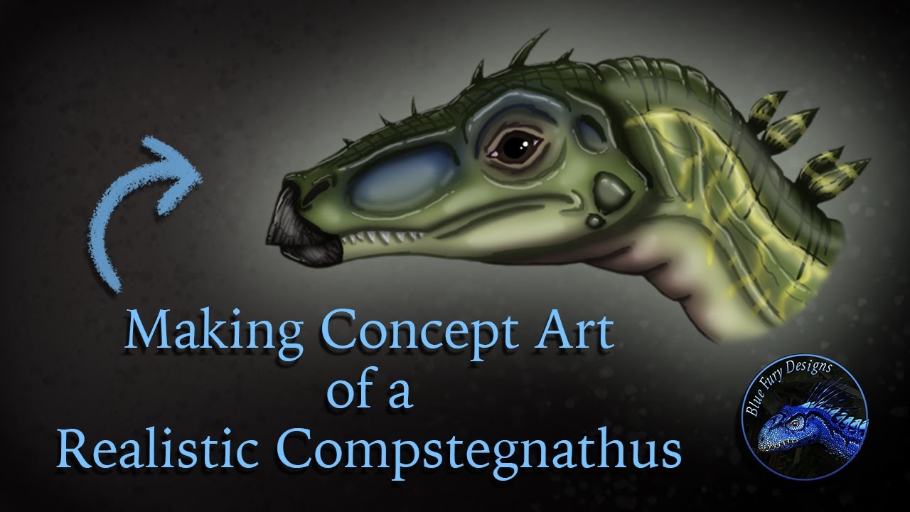 Making Concept Art of a Realistic Compstegnathus - YouTube