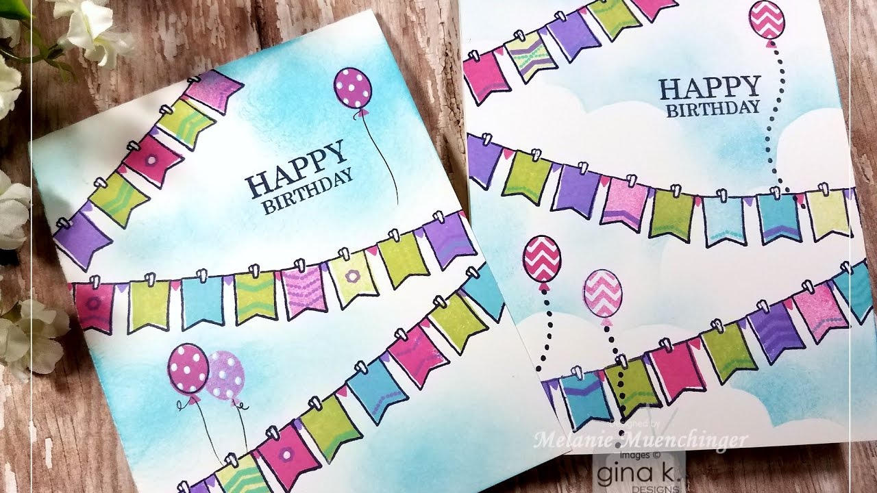 How to Two Step Stamp Banners with Holiday Frame Fillers - YouTube