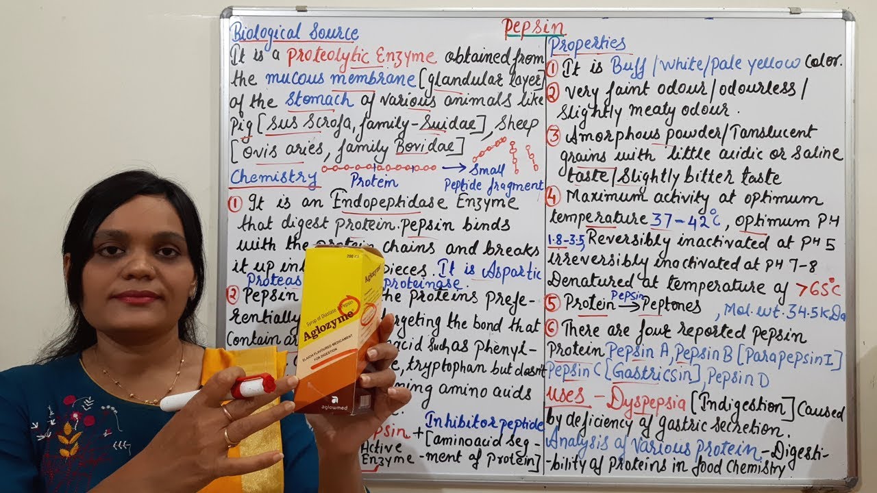 Class (111) = Proteolytic Enzyme (Part 05) | Pepsin (Sources ...