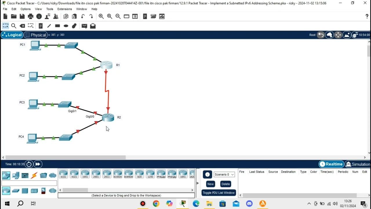 12.9.1 Packet Tracer - Implement A Subnetted Ipv6 Addressing Scheme - YouTube