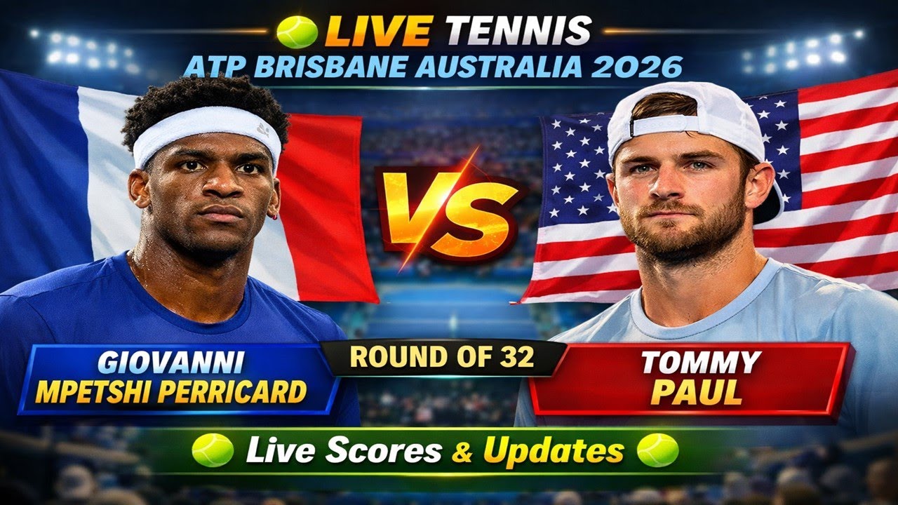 Giovanni Mpetshi Perricard Vs Tommy Paul 🎾LIVE TENNIS ATP Brisbane ...