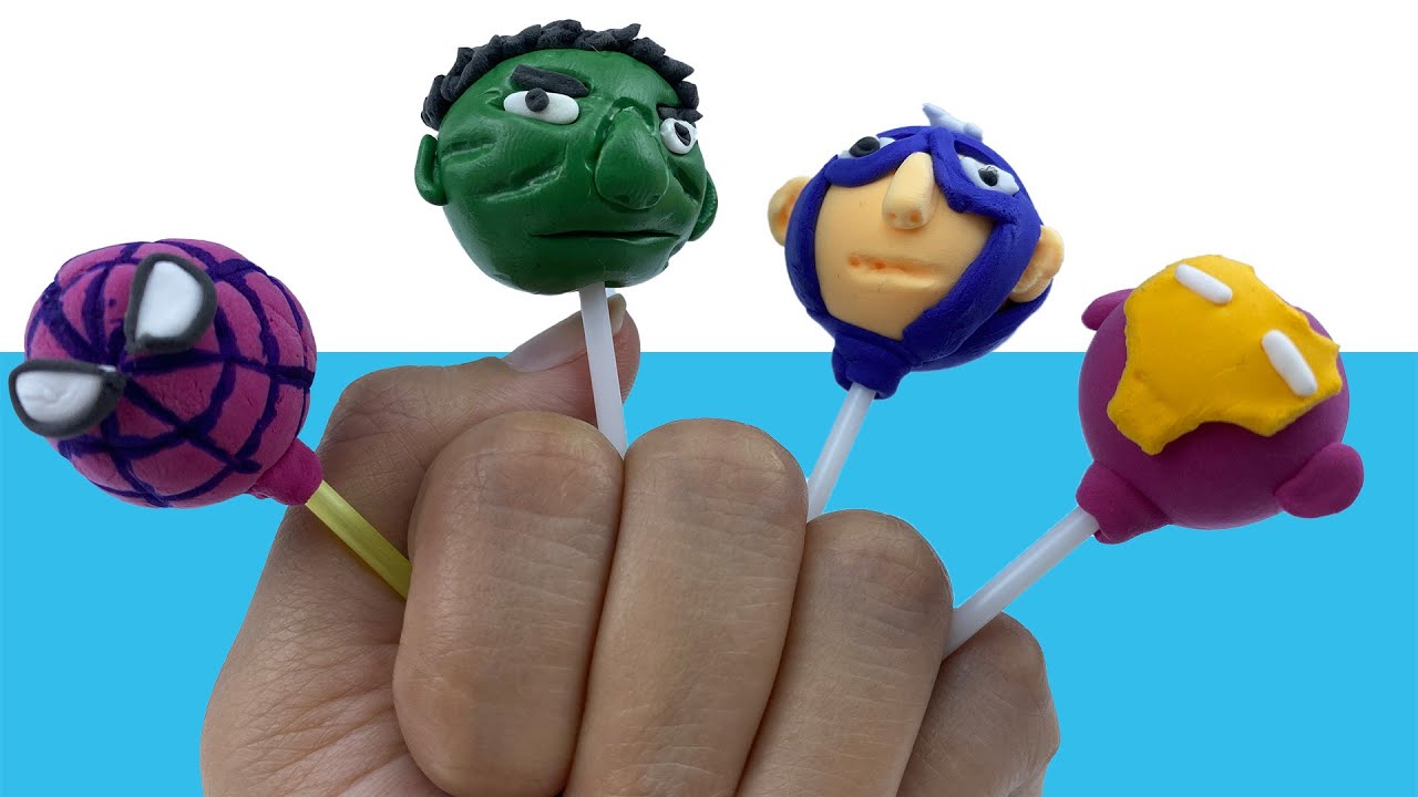 Making Lollipop mix Superhero Hulk, Spiderman, Iron man, Captain ...