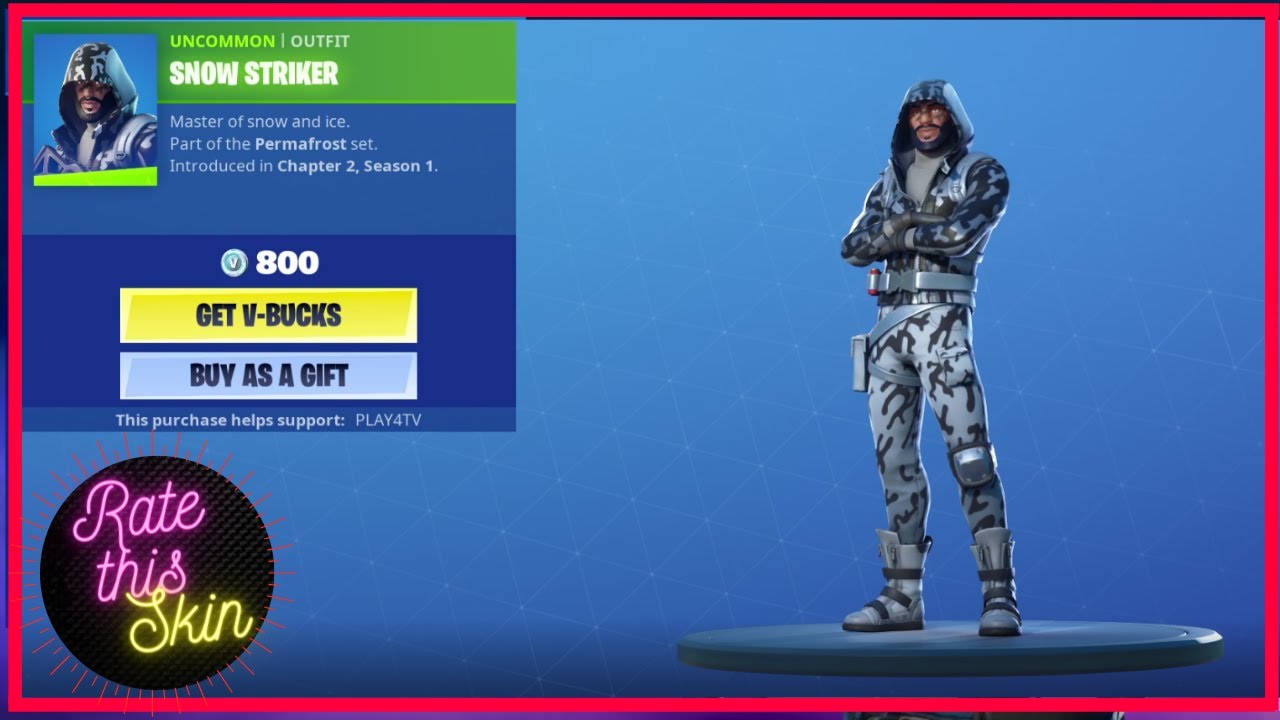 SNOW STRIKER SKIN [UNCOMMON] OUTFIT FORTNITE - YouTube