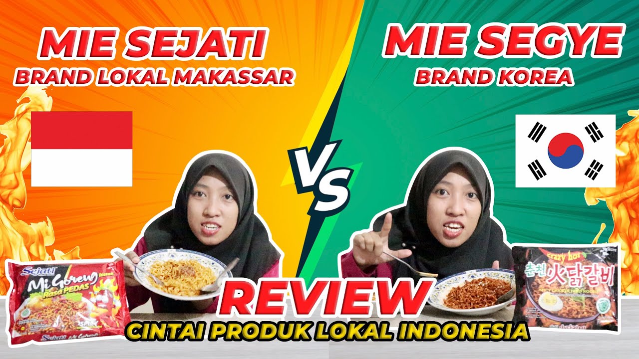 Mie Sejati Goreng Pedas VS Mie Segye Crazy Hot | Review Mie Ramen Halal - YouTube