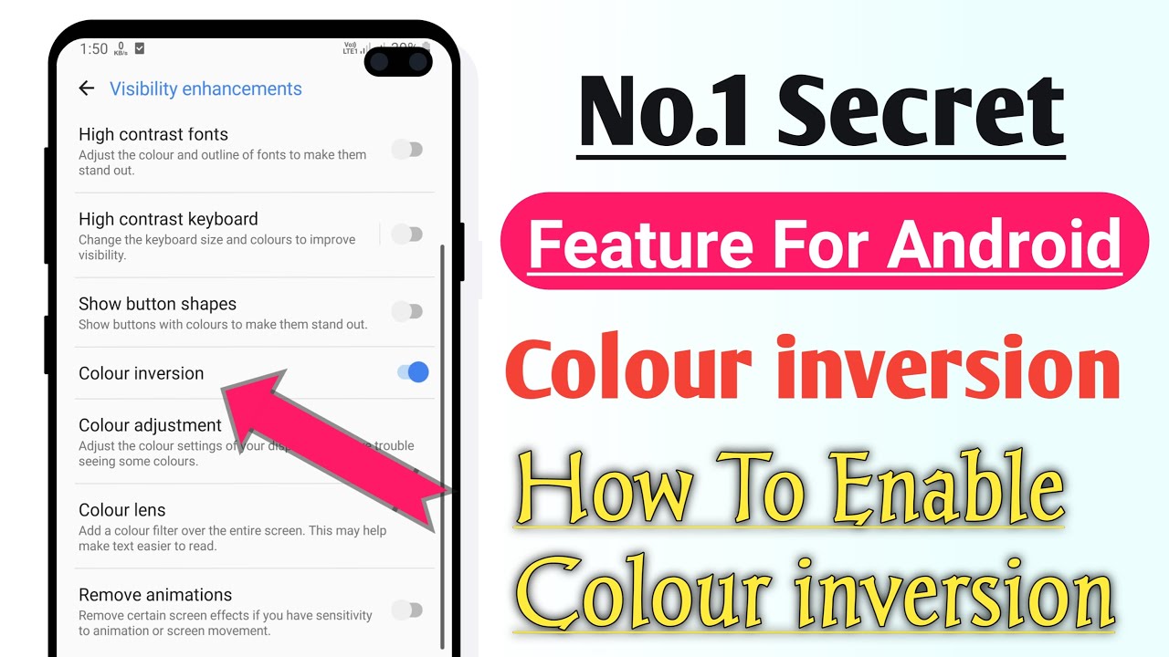 No. 1 Secret feature For Android Colour inversion How To Enable Colour ...
