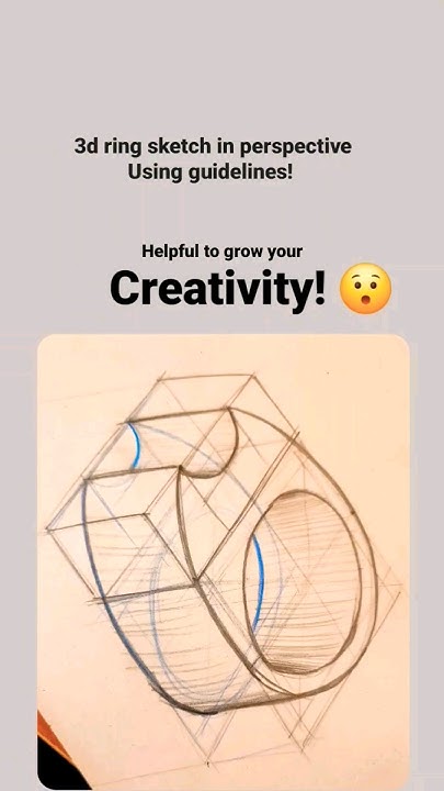 using guidelines to draw a 3d ring in perspective! perfect practice for beginners! #sketch ...