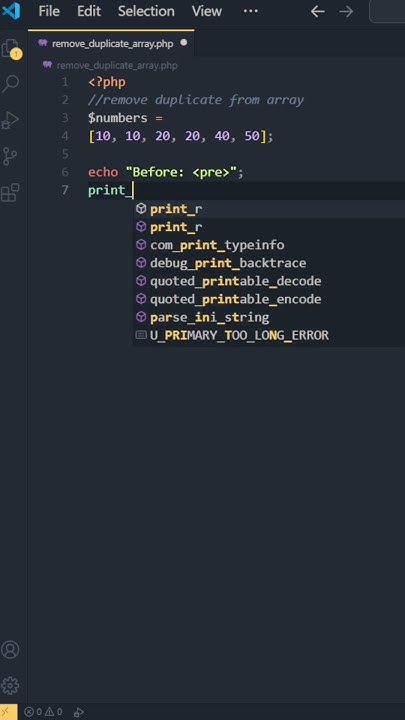 🚀Remove Duplicate Values from an Array in Seconds! 🔥 #PHP #Coding - YouTube