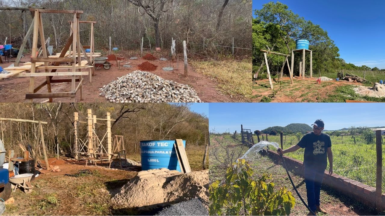 Fazendo a estrutura da caixa d’água de concreto (5.000 mil litros ...