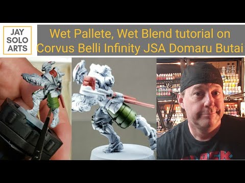 Wet pallete, wet blending tutorial on Corvus Belli Infinity mini Domaru ...