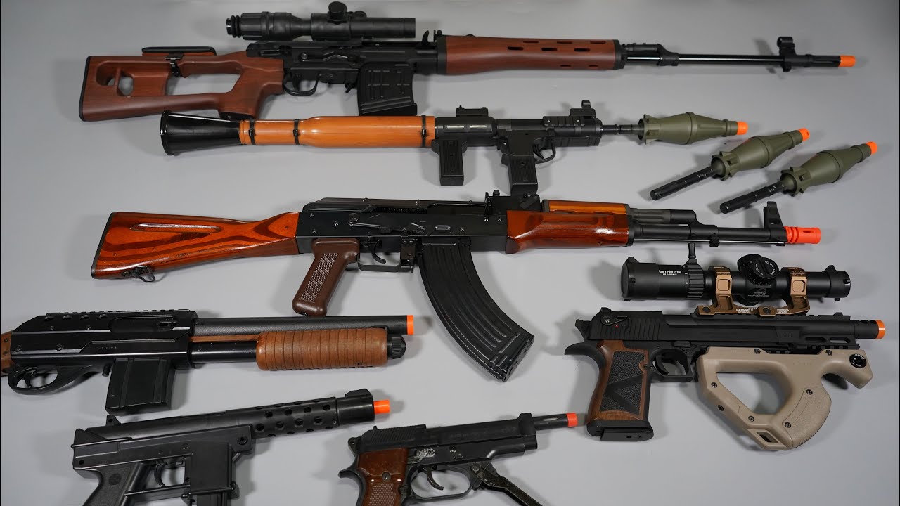 Best AK47 Realistic Toy Gun Airsoft - SVD Sniper Rifle - RPG7 - Desert ...