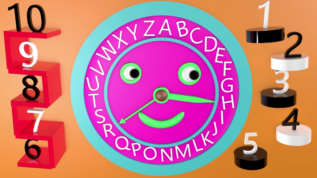 ABC 3D Letters Nursery Rhymes | ABC 3D Clock On Wall |ABC Songs for ...