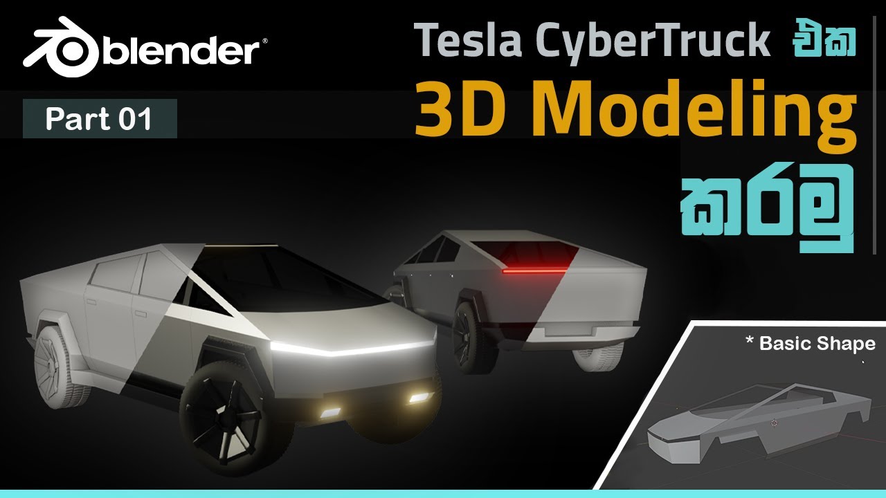 Modeling A Car In Blender With Blueprints | Tesla Cyber Truck 3D ...