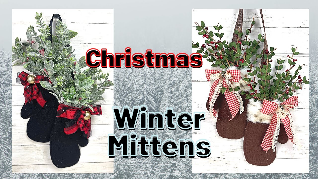 Diy Christmas Mittens to hang - YouTube