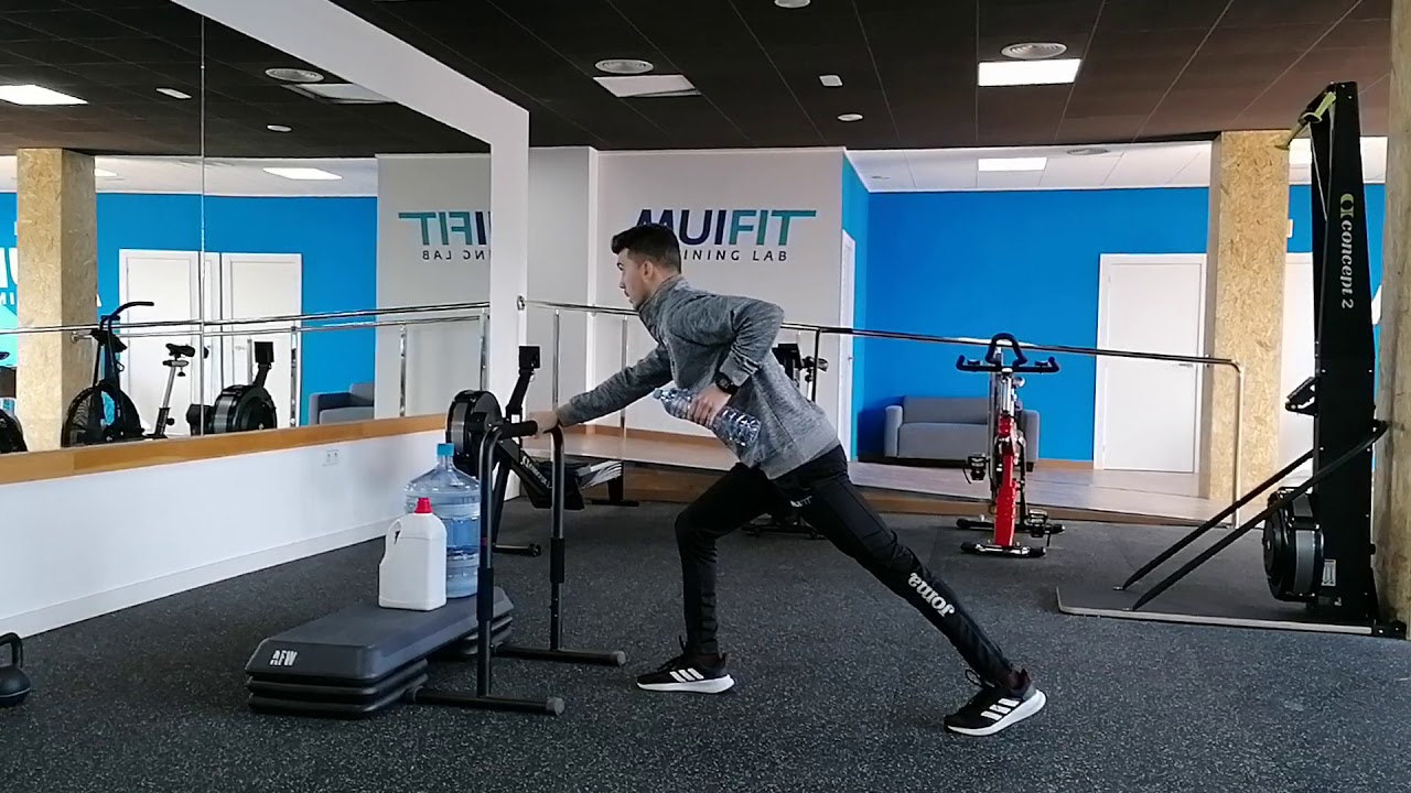 Remo unilateral con botella - YouTube