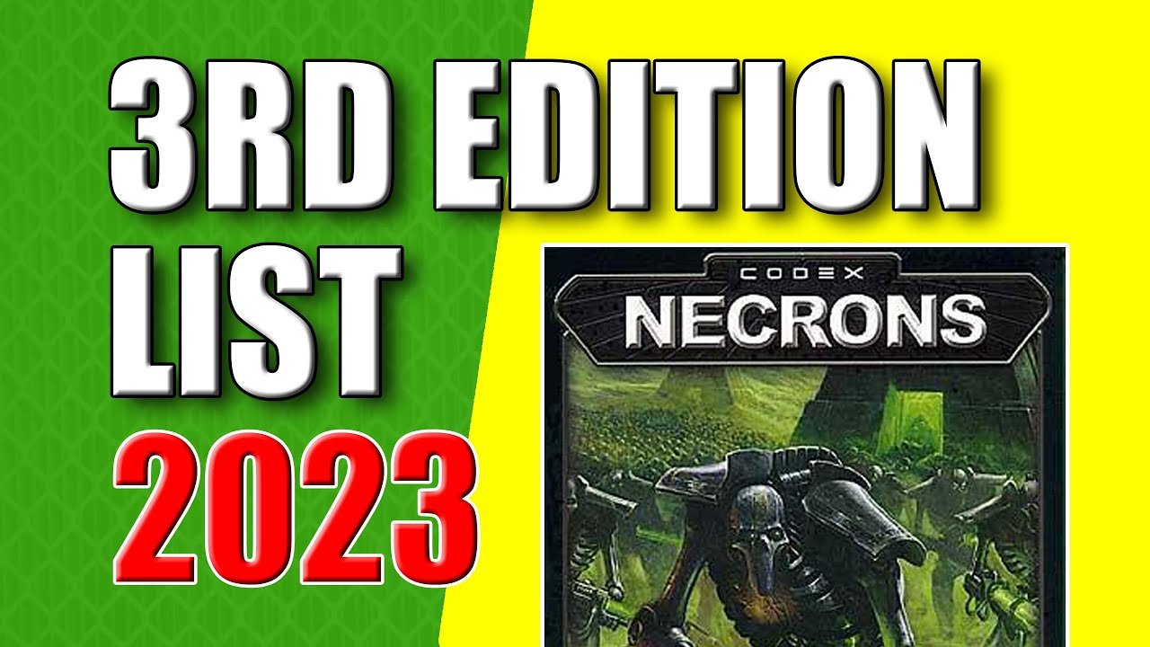 Making a 3rd Edition Necrons List 2023 - YouTube