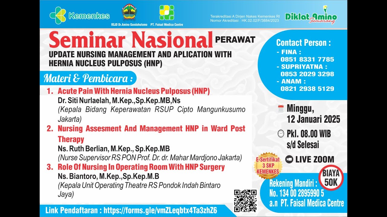 Seminar Nasional Perawat: UPDATE NURSING MANAGEMENT & APPLICATION WITH HERNIA NUCLEUS PULPOSUS ...