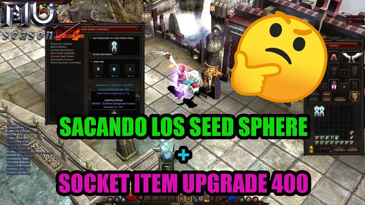 Unsocket Seed Sphere & Socket item Upgrade | Mu Online Season 14.2 ...