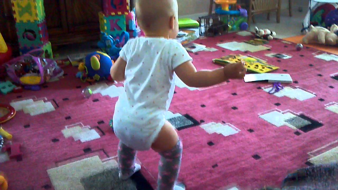 Baby trying to walk - YouTube
