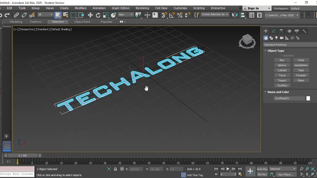 How To Make 3d Text in 3ds Max | How to | techAlong - YouTube