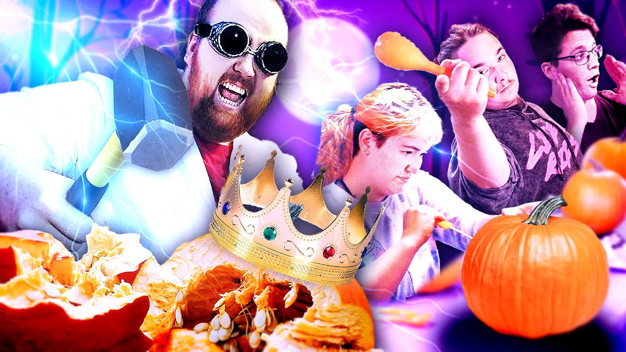 CURSED PUMPKIN CARVING CHALLENGE - YouTube