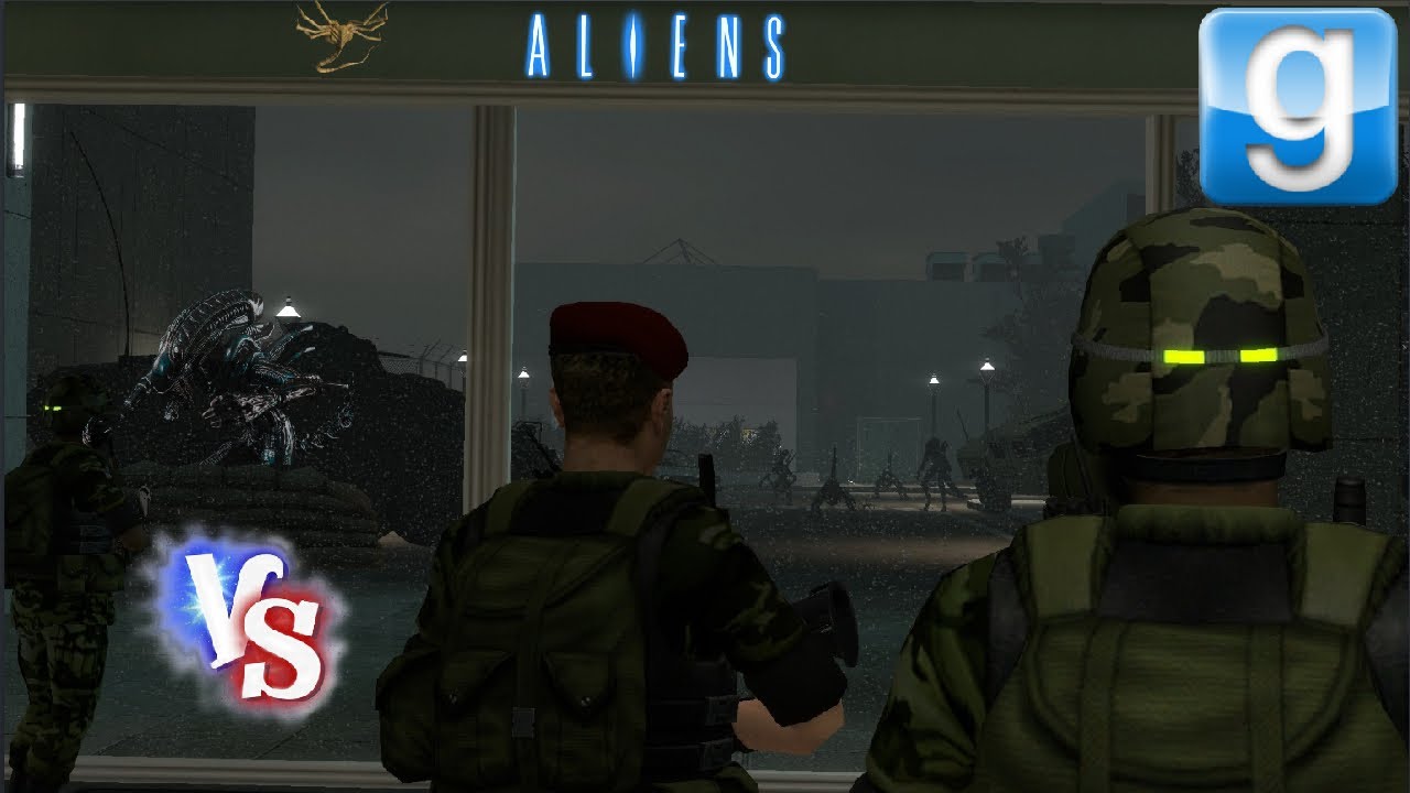 Alien Xenomorphs VS Marines City Defense SNPC Fight Garry's Mod - YouTube