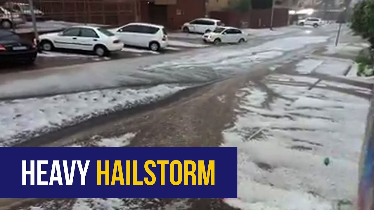 WATCH: Weekend hail leaves parts of Pretoria covered in ice - YouTube