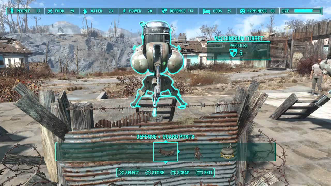 Fallout 4 turret over a guard post - YouTube