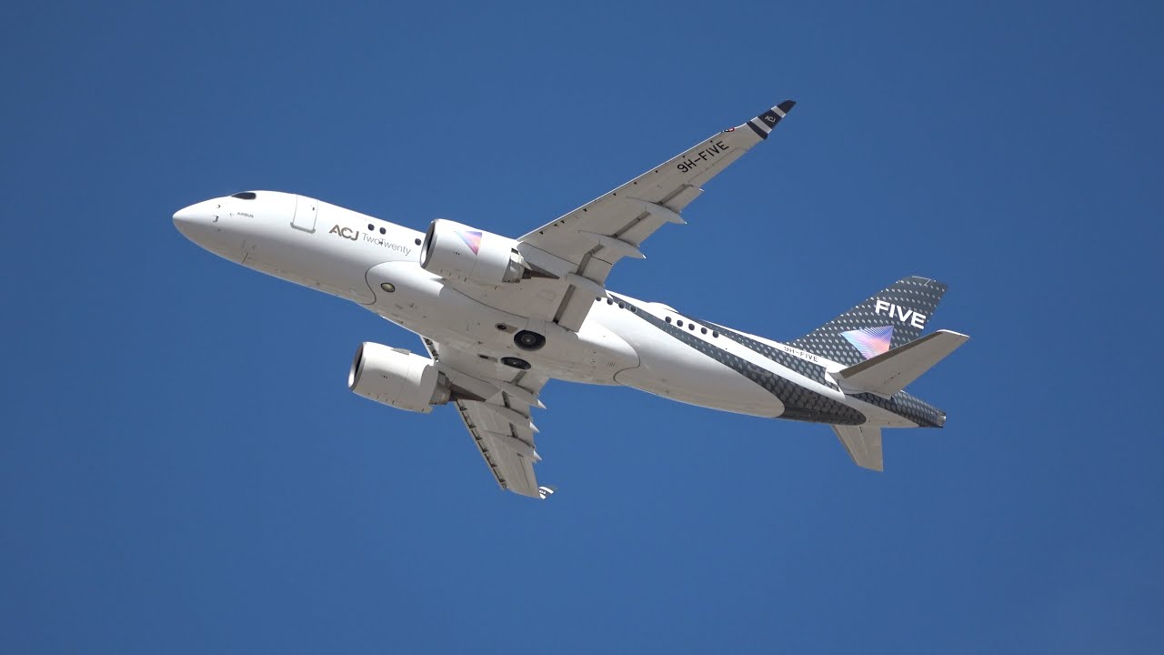 *Rare* Comlux Malta Airbus A220-100(ACJ)(9H-FIVE) departing Las Vegas ...
