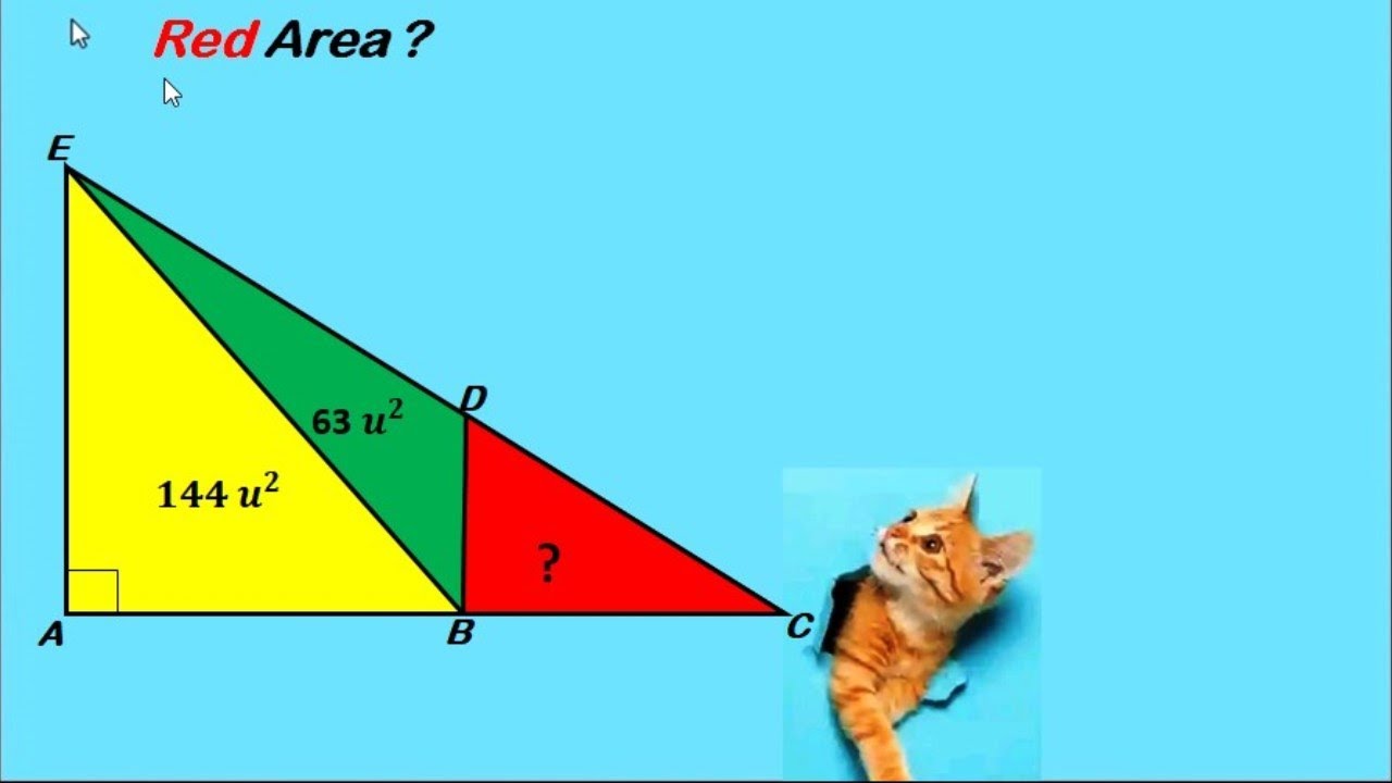 UKRAINE | Euclid Geometry | Can you determine Red Area? - YouTube