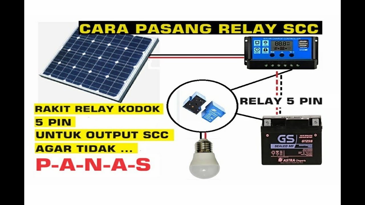 Relay kodok 5 pin untuk meringankan beban SCC pada PLTS sederhana OK ...