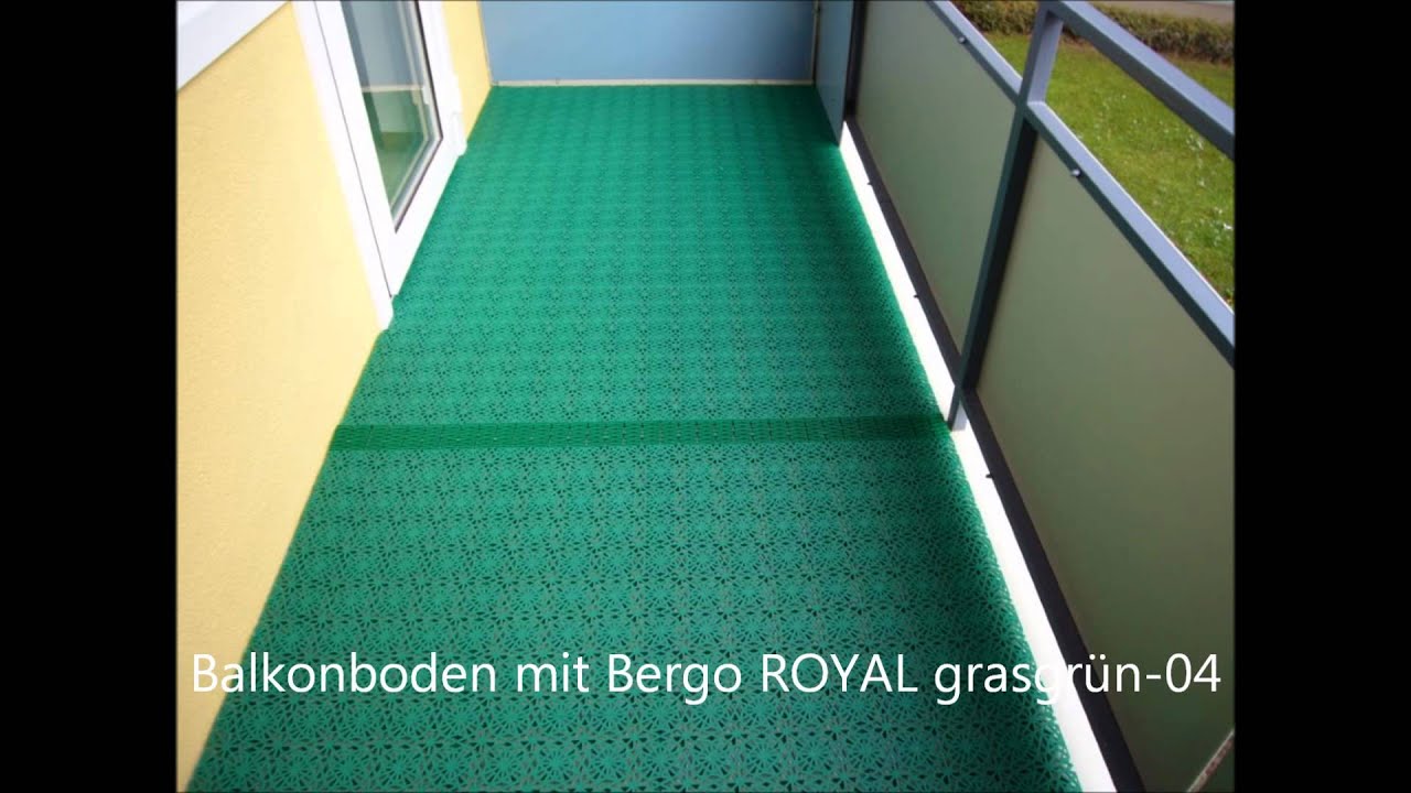 Balkonboden mit Bergo ROYAL grasgrün.wmv - YouTube