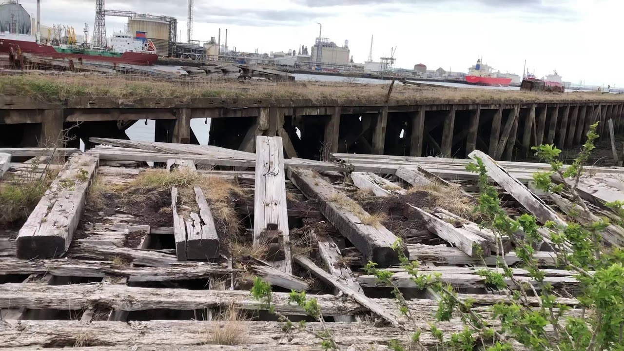 On top of old Eston Dock south bank Middlesbrough, river Tees - YouTube