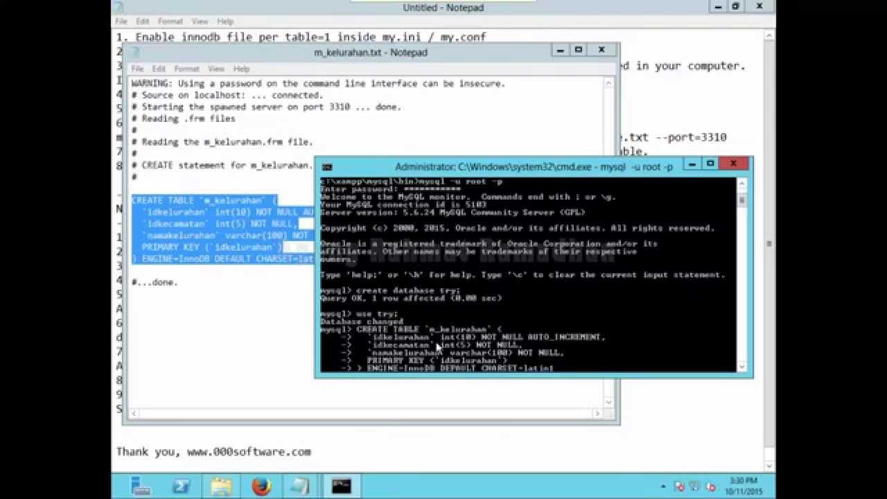 MySQL - Restore lost data in MySQL using InnoDB engine without file ibdata1 - YouTube