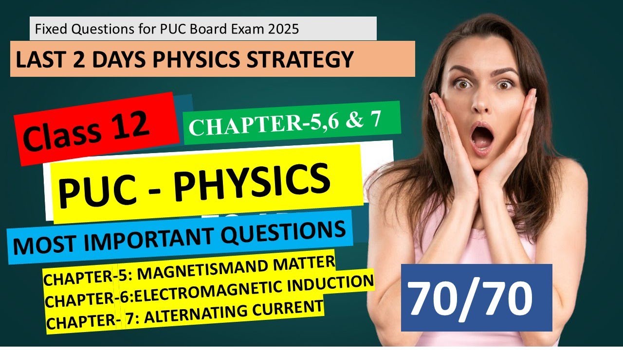 2nd PUC Physics Important Questions & Derivations | 2nd PUC Physics Exam 2025 | Numerical ...