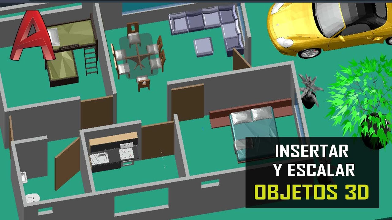 🅰 Insertar Desplazar y Escalar OBJETOS 3D En Un Plano De AUTOCAD 2021- Clase 11 🚩 - YouTube