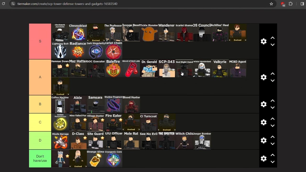 Ranking all the Towers an gadgets in SCP Tower Defense!! - YouTube