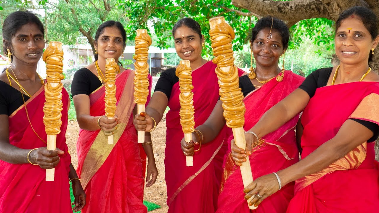 90s kids javvu mittai | ஜவ்வு மிட்டாய் | Sugar Candy Making | village ...