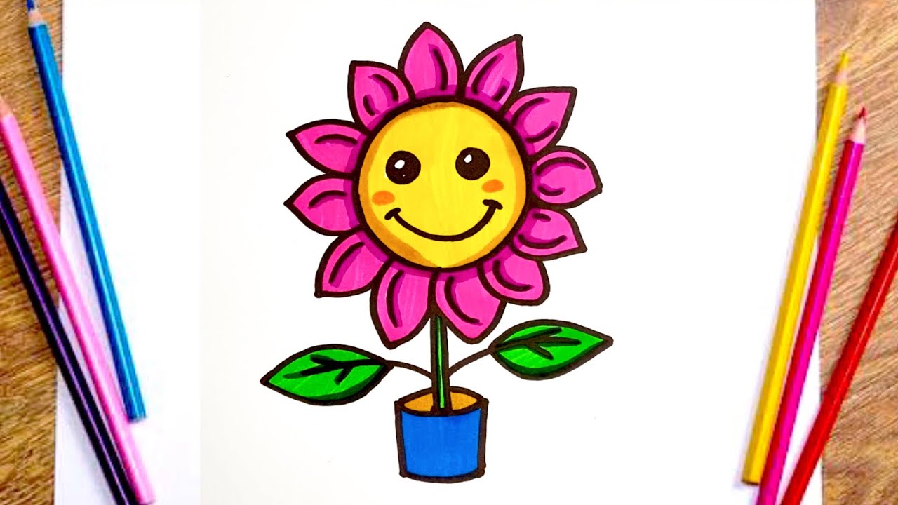 How To Draw A Flower |Cute And Easy Flower Drawing | - YouTube
