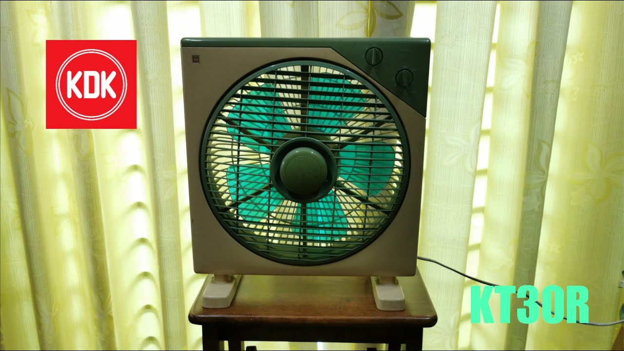 Early 90's KDK 12" Box Fan type KT30R - YouTube