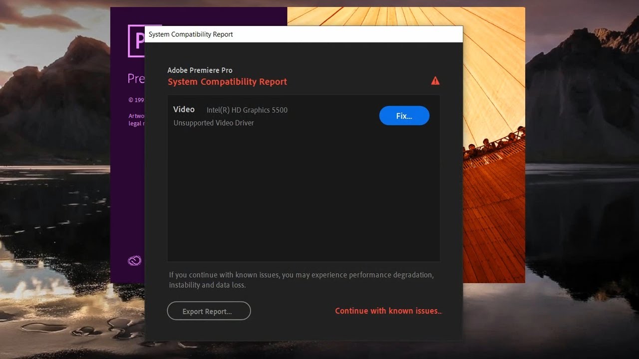 How to Disable Adobe Premiere Pro System Compatibility Report on ...