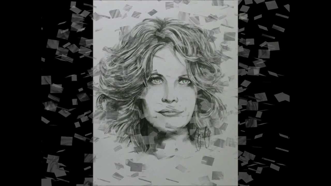 Meg Ryan speed drawing, by Andrew Bansky - YouTube