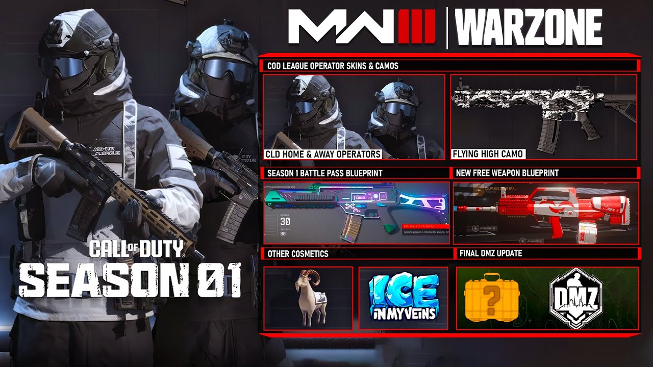 FREE MW3 CDL Operators, Season 1 Battle Pass Rewards, DMZ Update ...