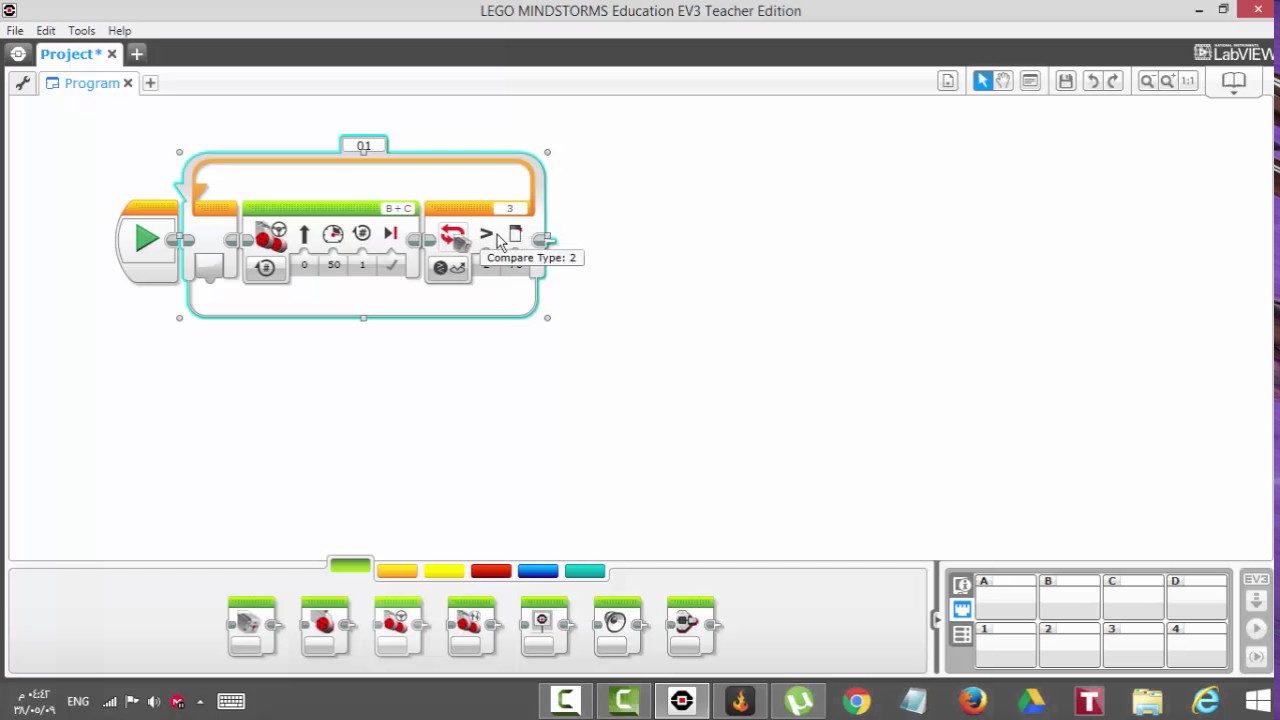 الدرس الثاني لبرمجة روبوت ev3 - YouTube