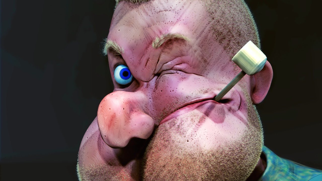 "Popeye Portrait" LIVE Digital Painting with David Luebbert - YouTube