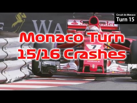 Monaco Turn 16 Crash Compilation - YouTube