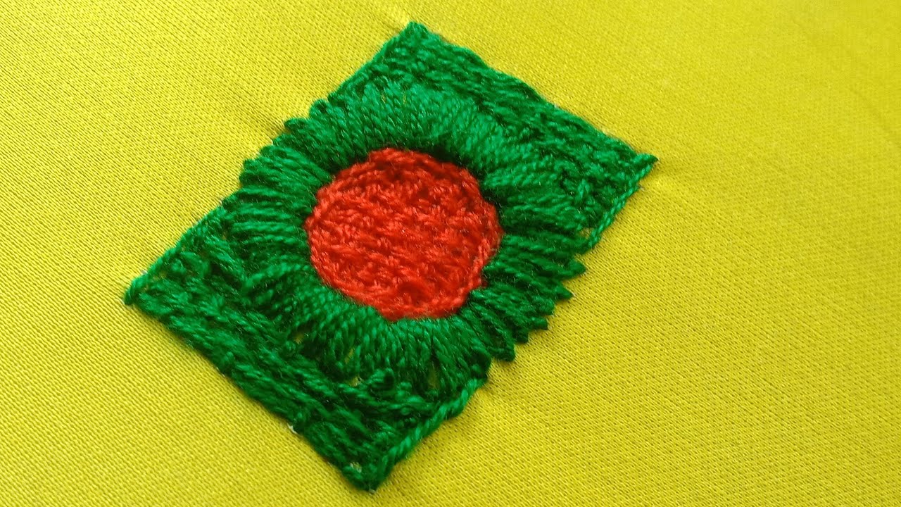 Bangladeshi national flag embroidery tutorial by mukta || New lazy ...