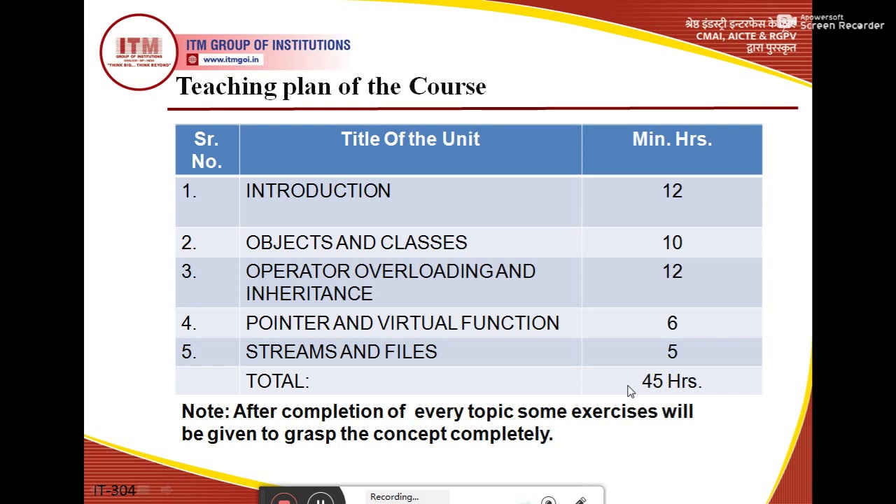 IT 304 OOPM COURSE BRIEFING B.TECH II YEAR - YouTube